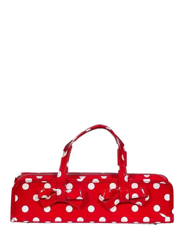 Comme Des Garçons Polka-dot Bow-detail Tote Bag - Red