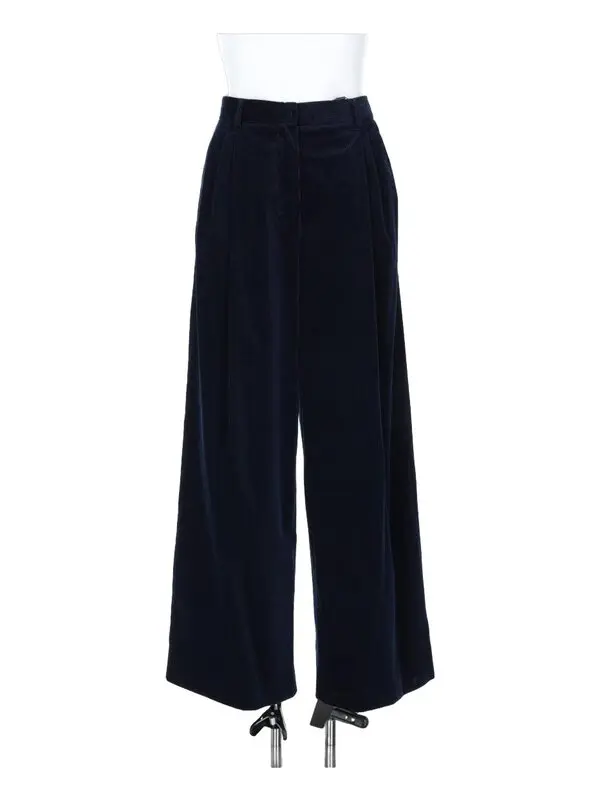 Max Mara Wide-leg Cotton Trousers - Blue