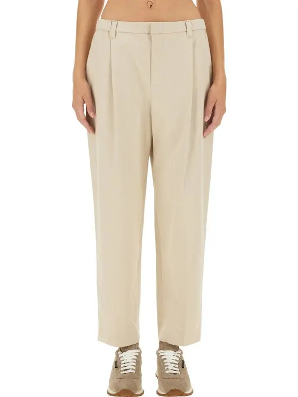 Brunello Cucinelli Cropped-fit Pants - Ivory