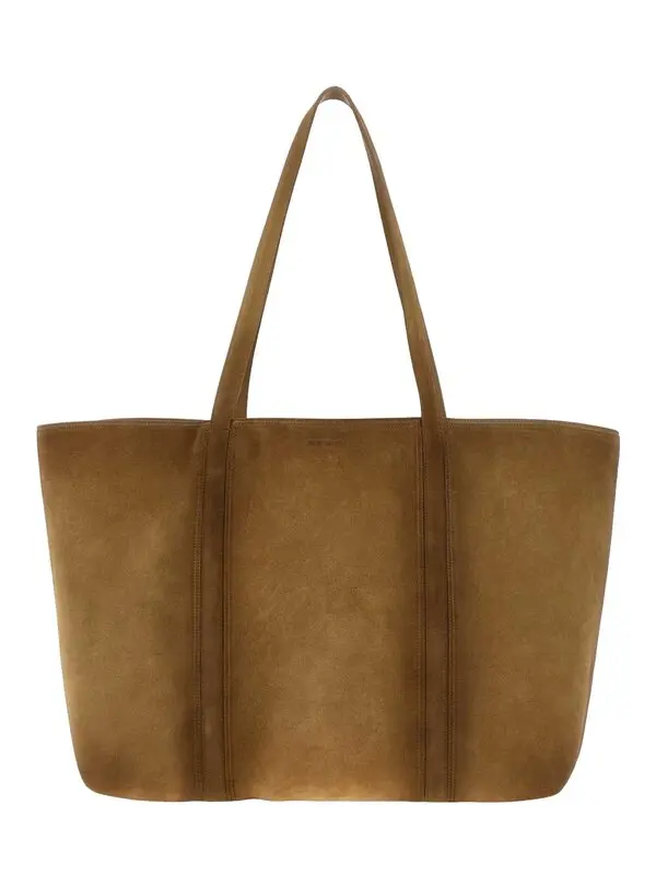 JIL SANDER Biscuit Suede Foro Shopping Handbag - Camel