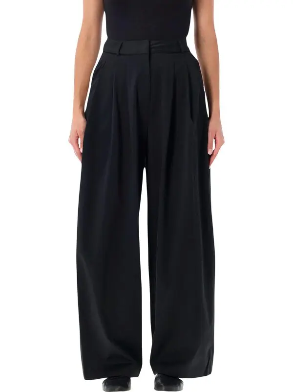 ADIDAS ORIGINALS High-waisted Wide-leg Pleated Trousers - Nero