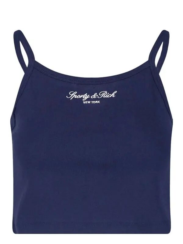 Sporty & Rich Cotton Camisole Tank Top - Blue