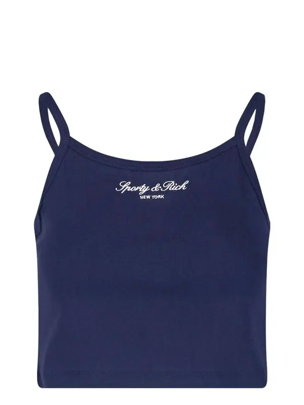 Sporty & Rich Cotton Camisole Tank Top - Blue