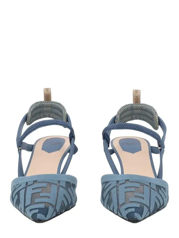Fendi Colibrì Lite Slingback Sandals With Medium Tacco Heel, 5.5 Cm - Blue