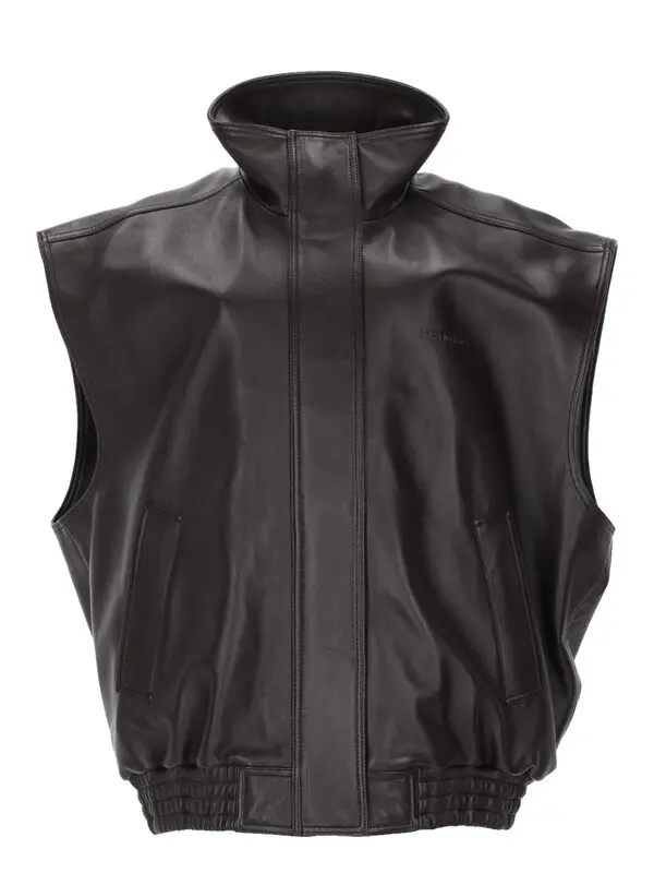 Balenciaga Soft Leather Blouson Jacket - Brown