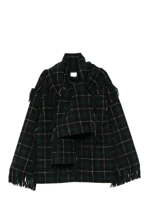 TOTEME Wool Fringed Scarf Jacket - Multicolor