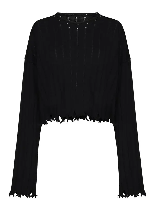 UMA WANG Long Sleeve Sweater - Black