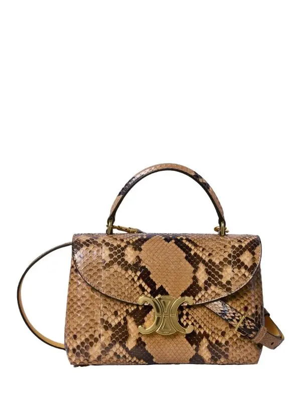 Celine Teen Nino Bag In Python - Soft Camel