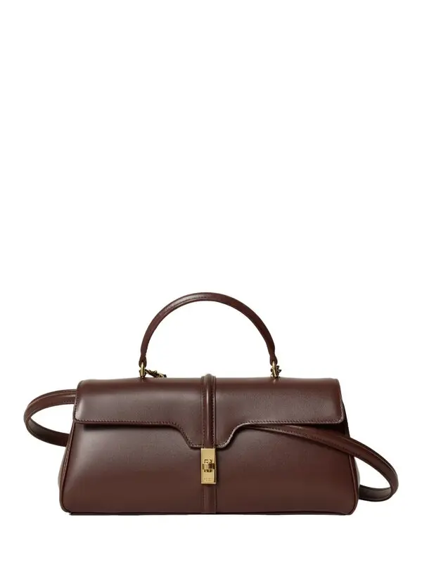 Celine Le 16 Side-to-side In Satinated Calfskin - Chestnut