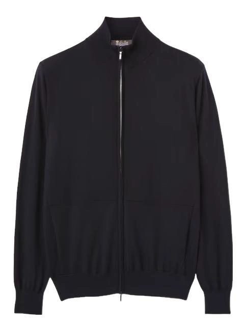 Loro Piana Long-sleeved Zipper Wool Casual Jacket - Black