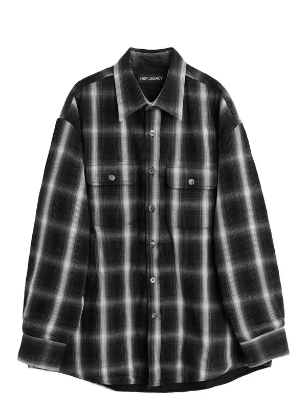 Our Legacy Ol Moss Checked-pattern Shirt - Black