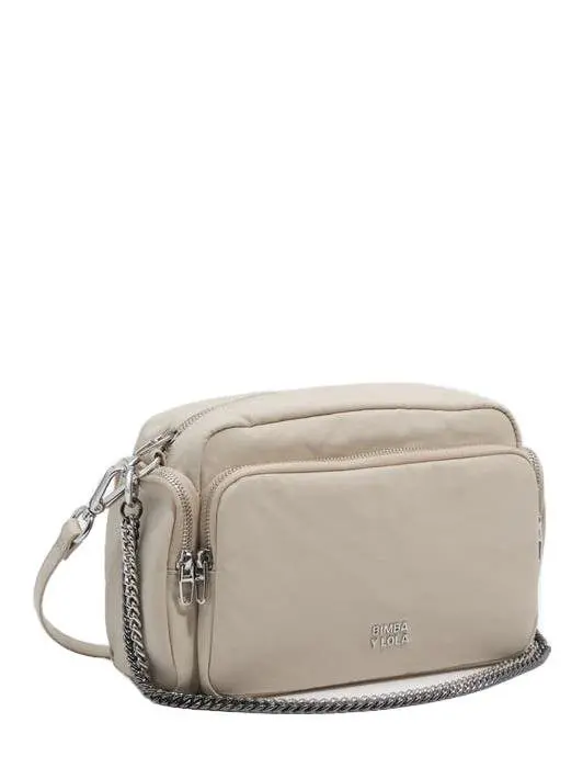 Bimba Y Lola Large Cotton Pocket Crossbody Bag - Stone
