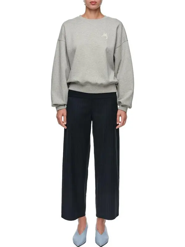 Bimba Y Lola Striped Ankle-length Maxi Trousers - Navy