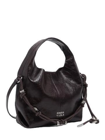 Bimba Y Lola Small Leather Fringed Crossbody Bag - Espresso