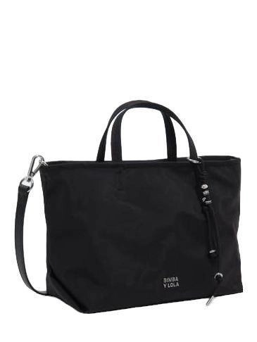 Bimba Y Lola Medium Nylon Shopper Bag - Black
