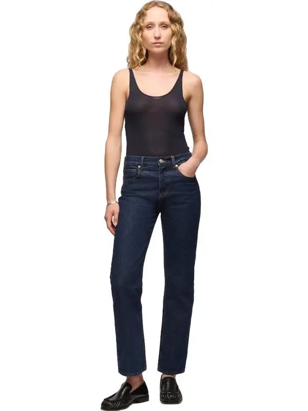 Dala Calla Mid Rise Straight Ankle Jean - Rinse