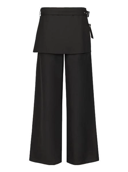 SAEMDI Lelia Layered Skirt Trousers - Black