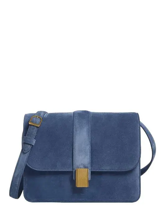 Khaite Blake Leather Crossbody Bag - Cloud Iris