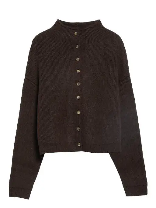Khaite Marjorie Cashmere Ribbed Cardigan - Bark