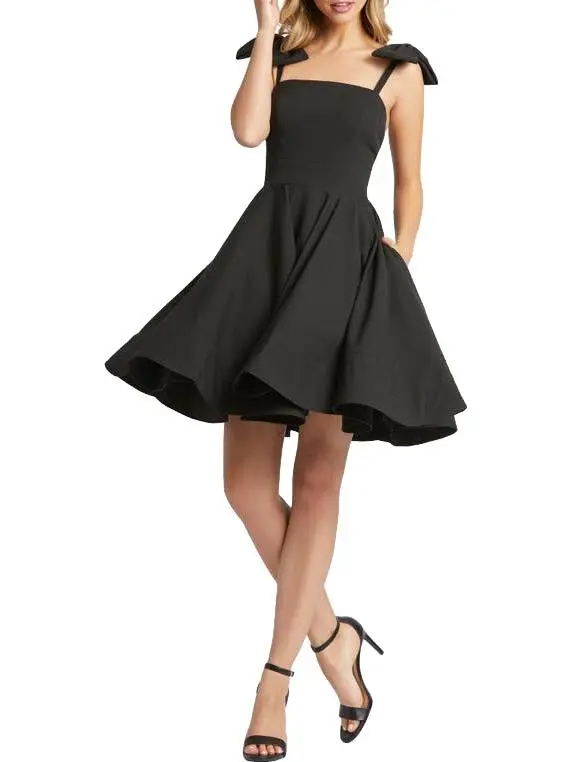 Mac Duggal Bow Fit & Flare Cocktail Dress - Black