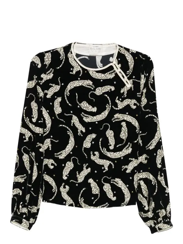 FORTE_FORTE Printed Velvet Blouse - Multicolor