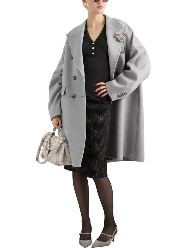 Dolce & Gabbana Double-breasted Cashmere Coat - Grey