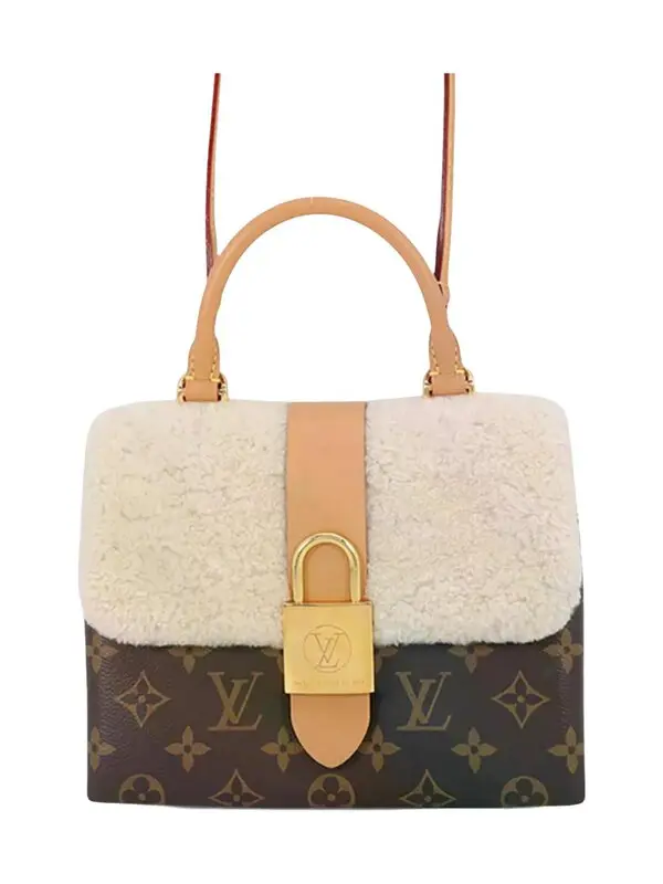 LOUIS VUITTON 2010-2026 Monogram And Shearling Locky Bb Satchel - Brown