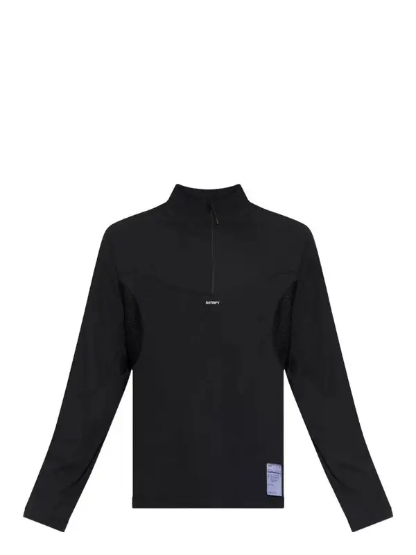 Satisfy Fuzzfleece™ Octa Half‑zip Long Tee - Black