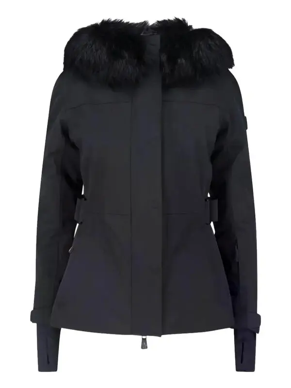 Moncler Loira Faux Fur-trimmed Belted Jacket - Black