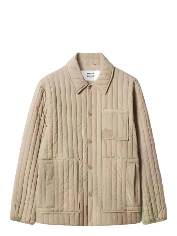 Maison Kitsuné Vertical-quilted Patch-pocket Jacket - Neutrals