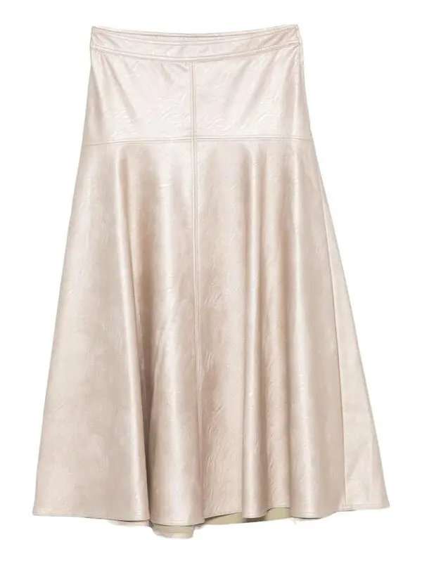 FORTE_FORTE Eco Leather Midi Skirt - Multicolor