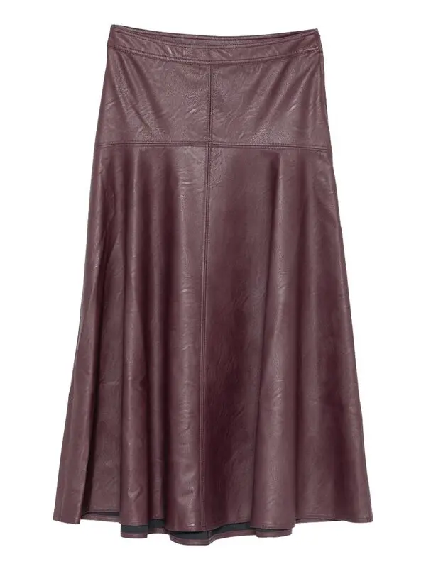 FORTE_FORTE Eco Leather Midi Skirt - Multicolor