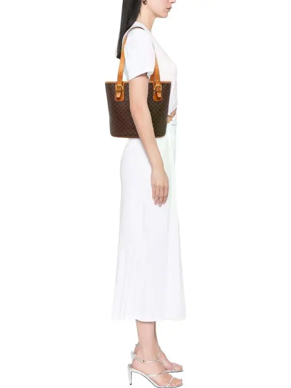Celine 1994 Macadam Coated Canvas Tote Bag - Brown
