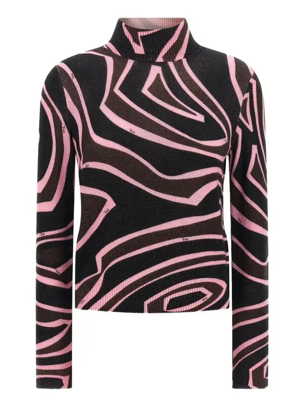Emilio Pucci Printed Wool Turtle-neck Sweater - Multicolor