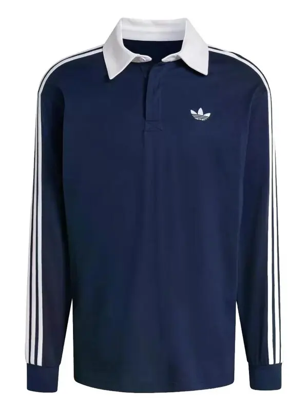Adidas 3-stripes Long-sleeve Polo Shirt - Blue