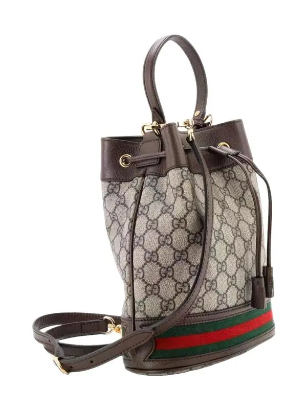 Gucci Ophidia Gg Coated Canvas Small Bucket Bag - Brown