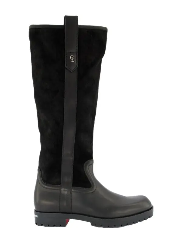 CHRISTIAN LOUBOUTIN Slouch Flat Leather Boots - Multicolor