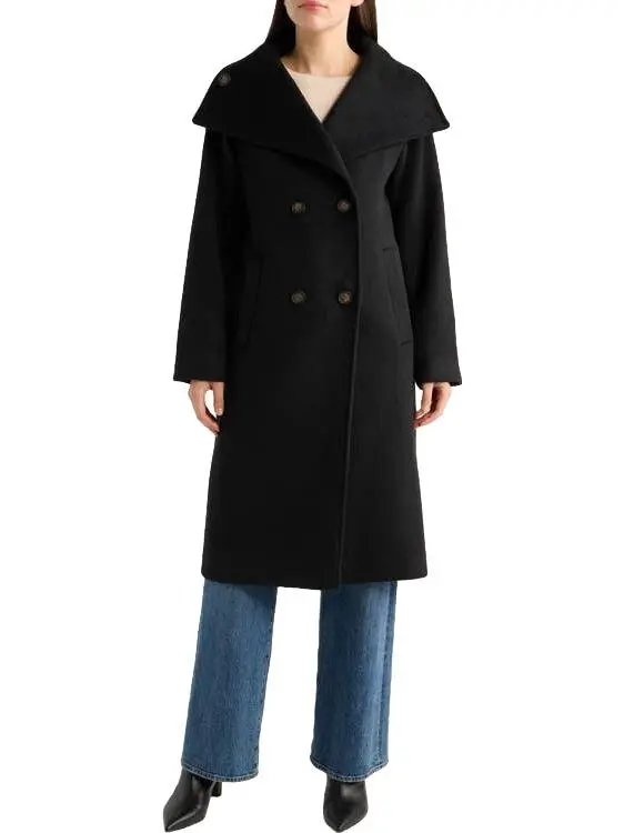 Bernardo Funnel Neck Coat - Black