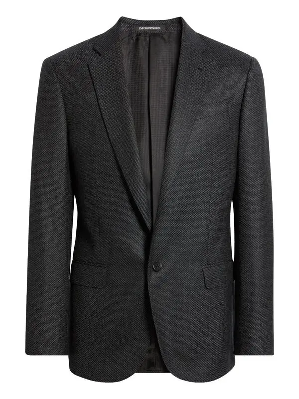 Emporio Armani G-line Wool & Cashmere Sport Coat - Black Multi