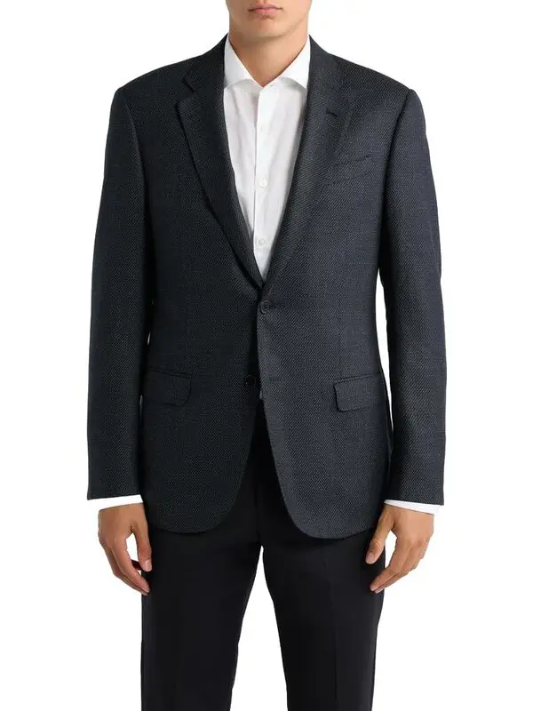 Emporio Armani G-line Wool & Cashmere Sport Coat - Black Multi
