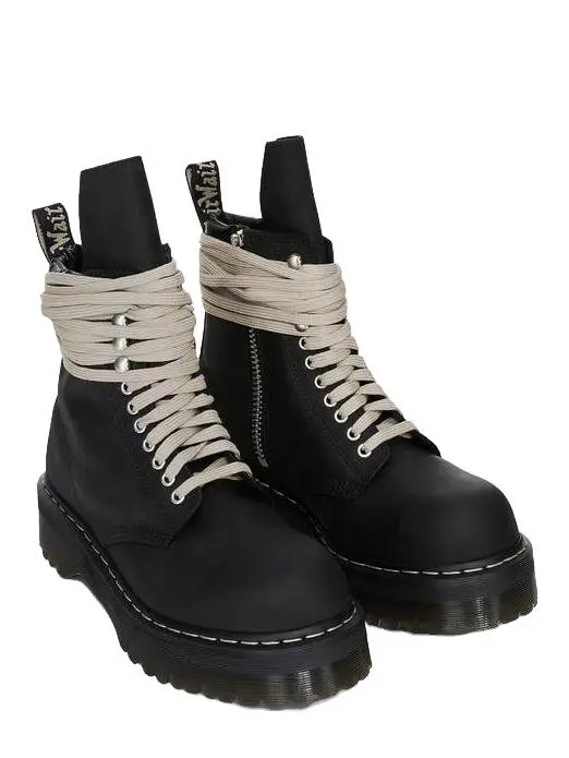 Rick Owens X Dr. Martens Quad Sole Steel Toe Boot - Black