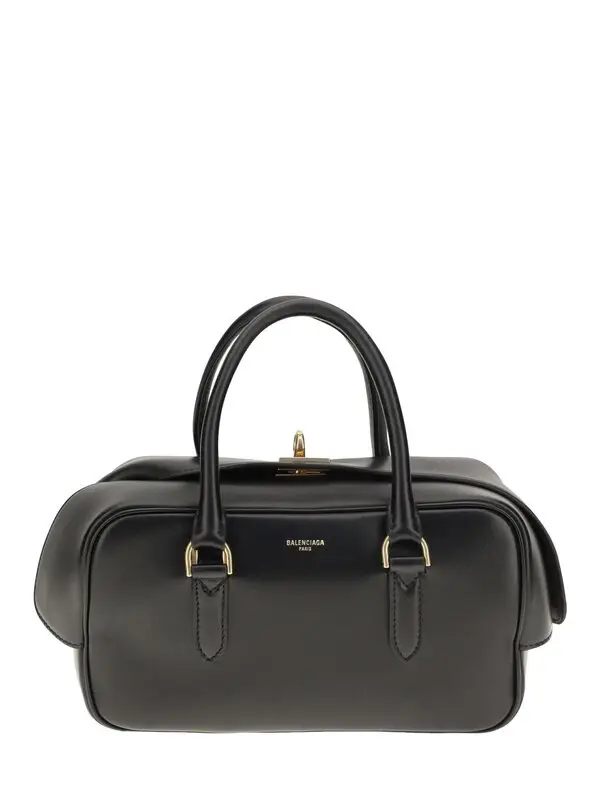 Balenciaga Small Le 7 Bowling Handbag - Black
