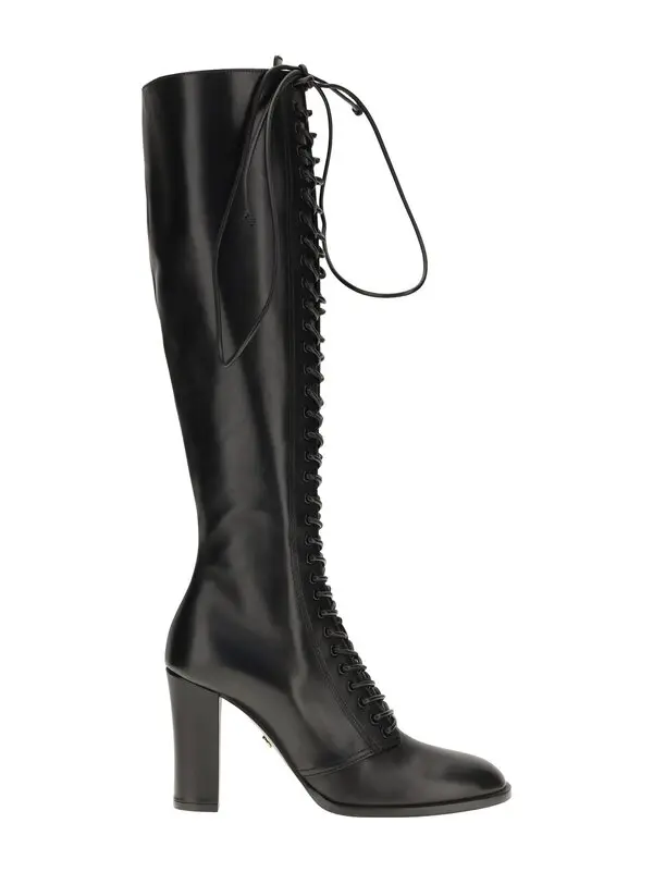 Dolce & Gabbana Lace-up Knee-high Boots - Black