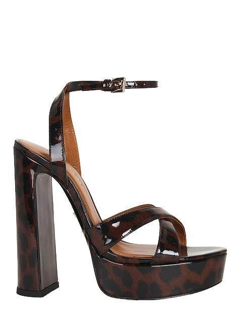Retrofete Melodia Platform Sandal In Brown - Leopard