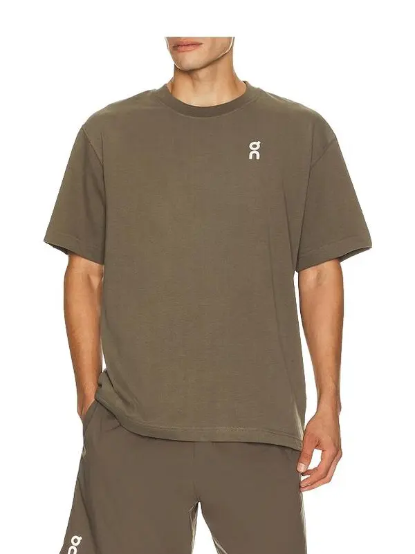 On Club Tee In Brown - Bark