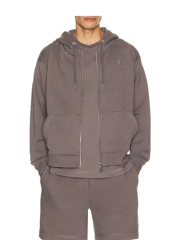 On Club Collective Fz Hoodie In Grey - Ember