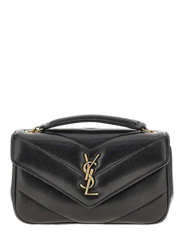 Saint Laurent Quilted Nappa Leather Mini 'loulou' Bag - Black