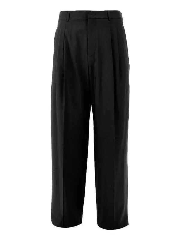 Emporio Armani Wool Pleated Pants - Black