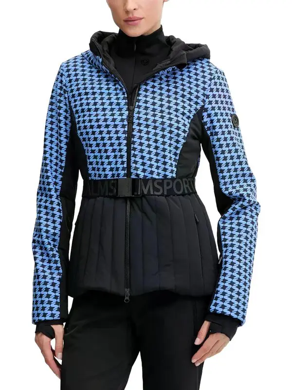 SPORTALM Patterned Belted Ski Jacket - Blue