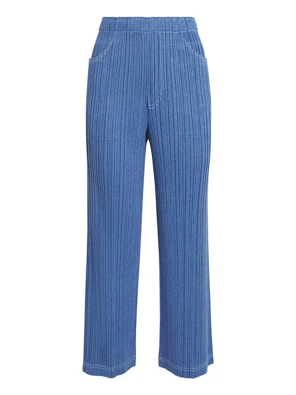 Issey Miyake Cotton Denim Trousers - Blue